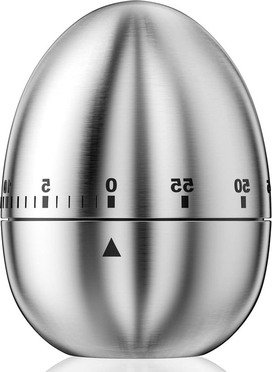 Roestvrij stalen mechanische eierwekker met 60 minuten kookwekker ...