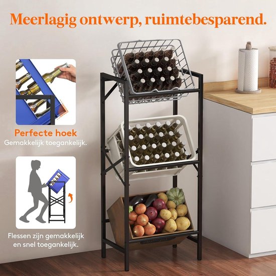 Drankenrek voor 3 kratten - Krattenstandaard met planchet voor bier ...