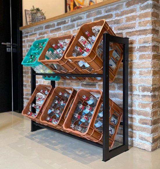 Drankrattenrek - 104 x 30 x 90 cm - 6 kratten - krattenhouder - staand ...