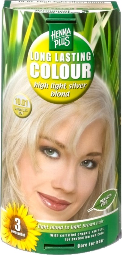 Hennaplus Long Lasting Colours 10.01 High Light Silver Blond - Haarverf ...