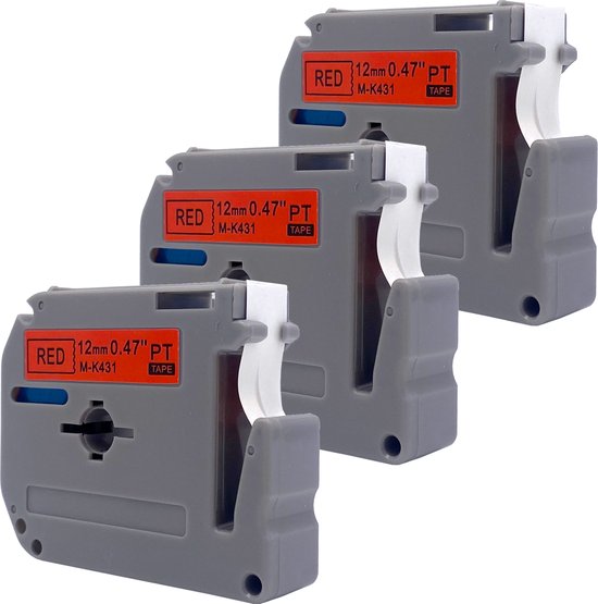 DULA Brother Compatible label tape- M-K431 - 3 cassettes - Brother P ...