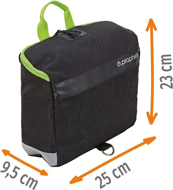 Handlebar bag with card compartment, rain cover - signal color black ...