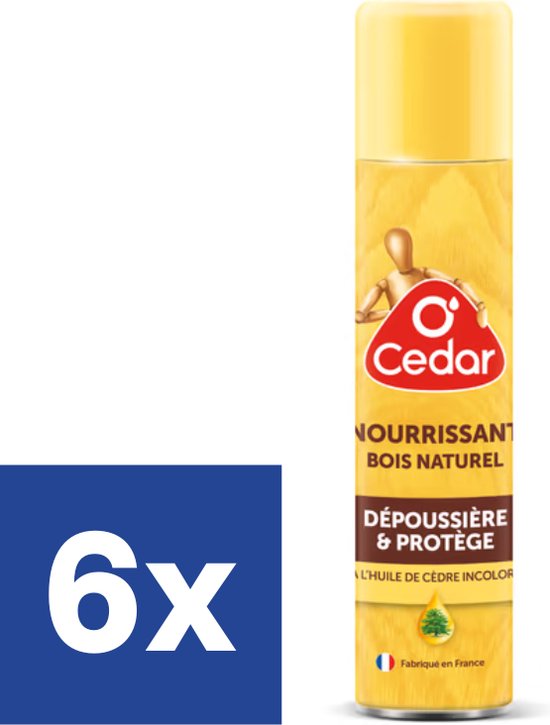 O'Cedar Spray Meubel Onderhoud - Natuurlijk Hout - 6 x 300 ml | bol