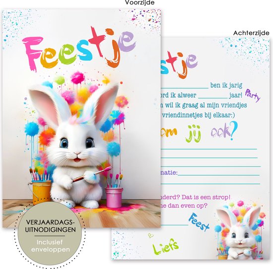 BC005 - 8 uitnodigingen inclusief enveloppen - Uitnodigingen kinderfeestje meisje -... | bol