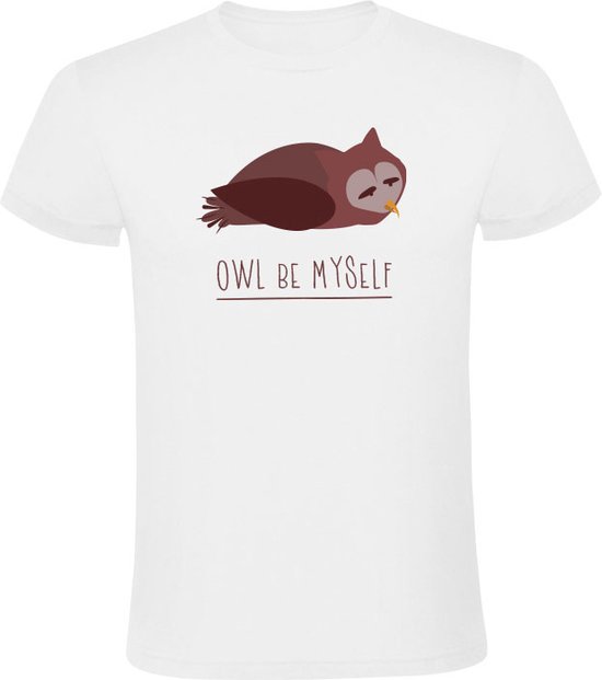 Uil Owl be myself Heren T-shirt - nacht - rustig - zelfvertrouwen ...