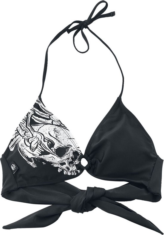 Rock Rebel by EMP zwarte triangelbikinitop met doodshoofdprint - Dames ...