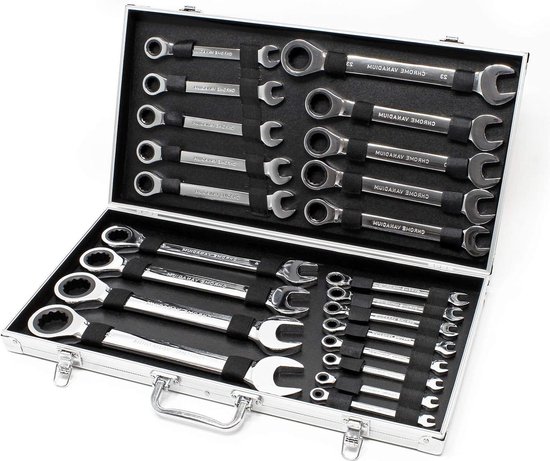 HTML Steeksleutelset 22-delig 6-32 mm - Ratelsleutel - Ratelring ...