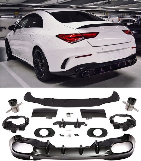 Geschikt voor Mercedes W118 CLA-Klasse Diffuser + uitlaatstukken 2x1 ...