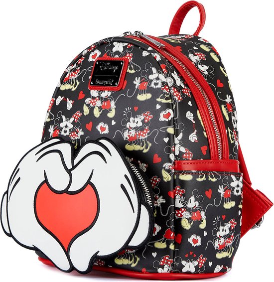 Loungefly: Disney - Mickey and Minnie Hart Handen Mini Rugzak | bol