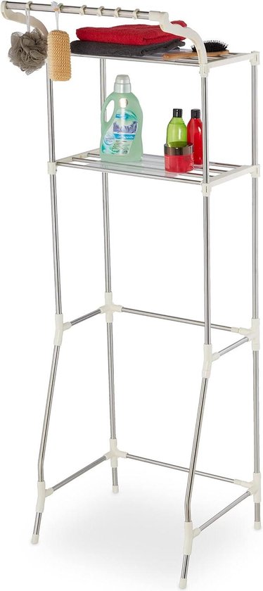 Uittrekbaar metaal wasmachine rek opbergrek voor boven toilet - 179x645 ...