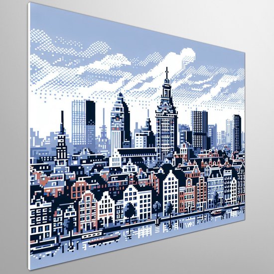 Pixel art amsterdam schilderij | Pixelated Amsterdam: A Modern Art ...