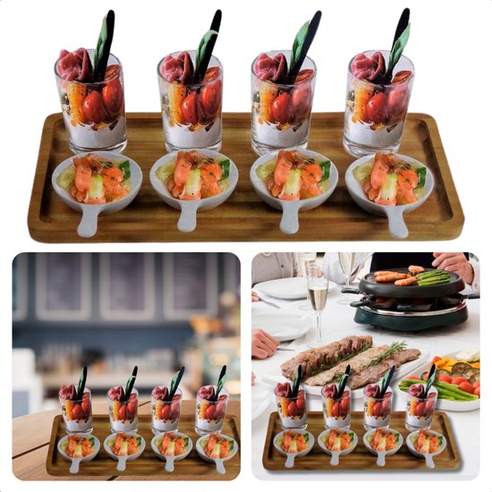 Tapasplank Set - Tapas Serveerset met Bamboe Plank - Borrelplank ...
