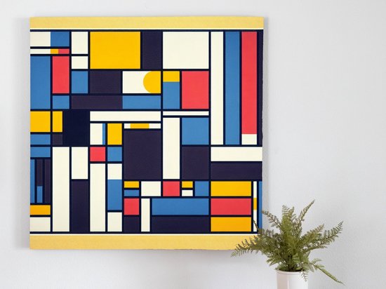 Line art mondriaan schilderij | The Harmonious Symphony of Geometric ...