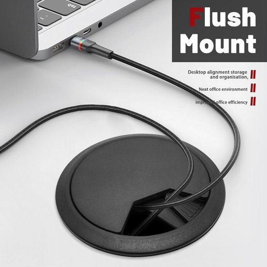 Kabeldoorvoer 60 mm kunststof kabeldoos met gatzaag - voor bureau ...