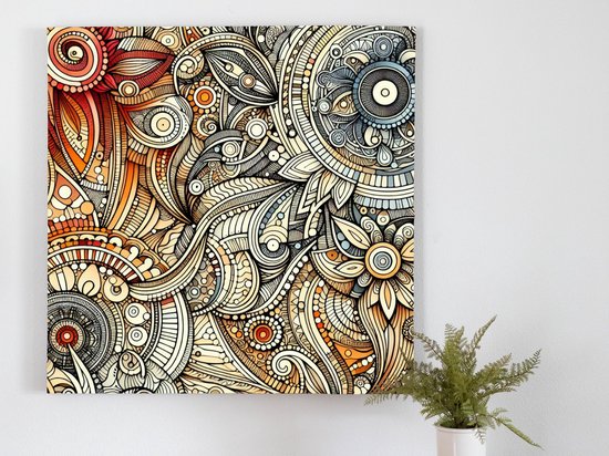 Line art relief schilderij | Linear abstract design: a textured ...