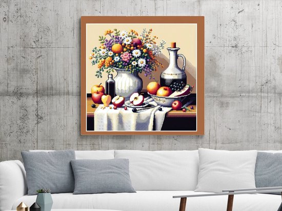 Pixel art stilleven schilderij | Pixelated tranquility: a digital ...