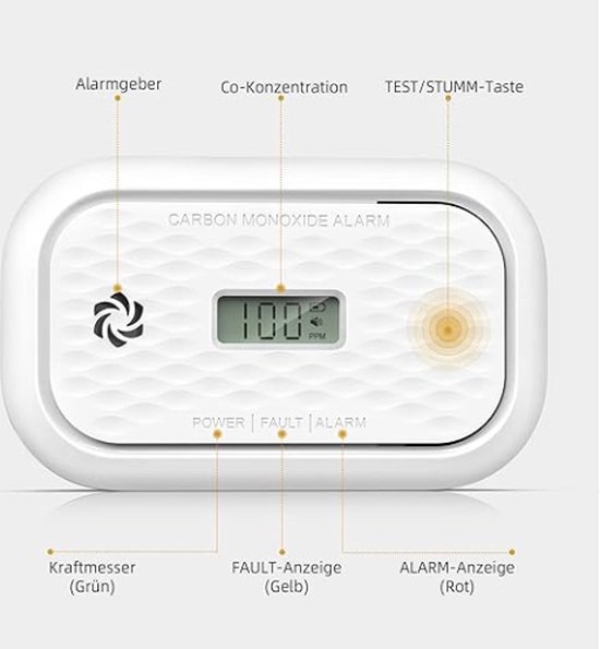 Equivera Koolmonoxidemelder - Koolstofmonoxidemelder - Koolmonoxide ...
