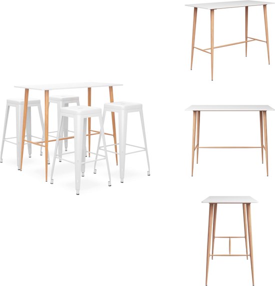 vidaXL Barset - Barsets - Bar Set - Bar Sets - 5-delige Barset wit | bol