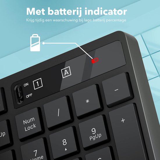Gadgetplace Draadloos Toetsenbord en Muis Set - Qwerty - Stille toetsen ...