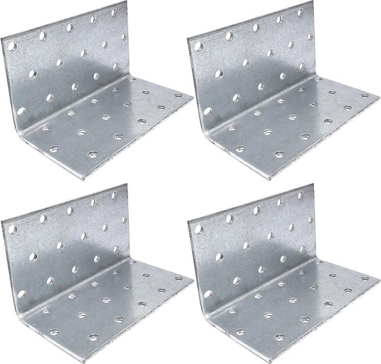Set met 4 montagebeugels voor poten - thermisch verzinkt staal ...