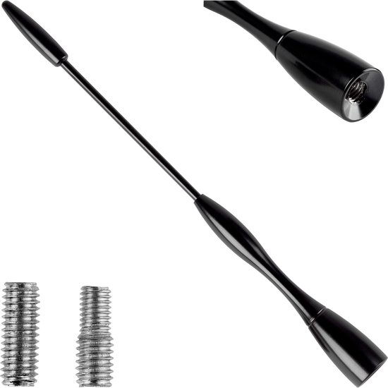 AMIO FM/AM Auto Antenne Mini Universeel met 5/6mm Adapter Zwart (16 cm ...