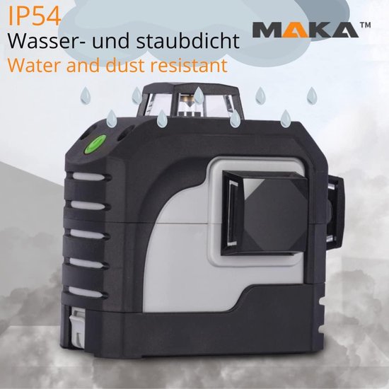 360° Groene Lijnlaser - Zelfnivellerende Laser met 30M Bereik en IP54 Bescherming | bol