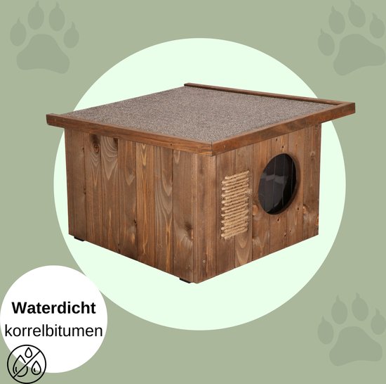 Springos Kattenhuis - Geïsoleerd - Voor Buiten - Weersbestendig - 49,5 ...