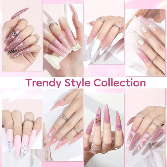 Polygel Nagelkit - 48W UV LED met 8 Glitter Kleuren en Complete Nail ...