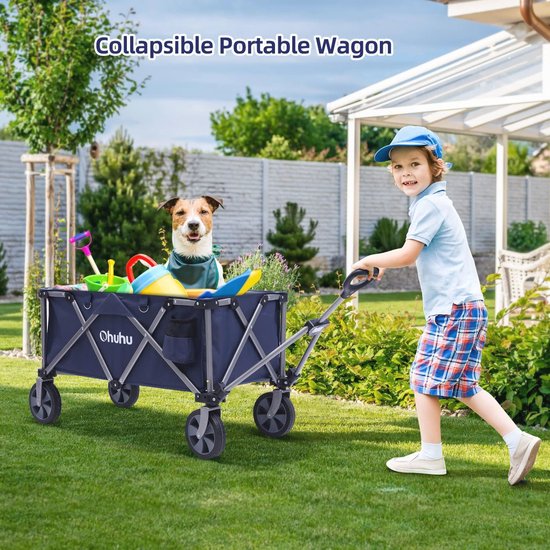 Opvouwbare Bolderkar XL - 145L, 180kg Belastbaarheid, Voor Strand en ...