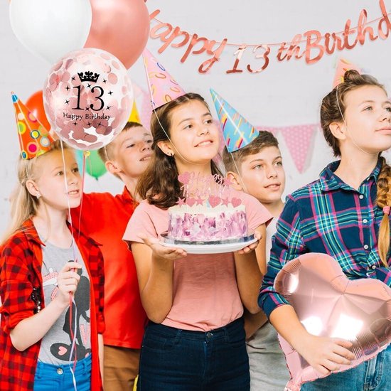 Verjaardags Decoratie - Gigantische Folieballon Nummer 13 - Roze Goud - Verjaardag Meisjes | bol