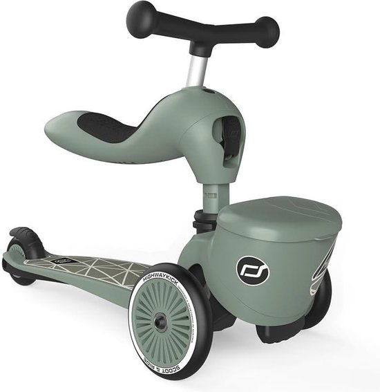 Kickboard en Step voor Kinderen 1-5 Jaar met Opbergvak - Groene Lijnen ...