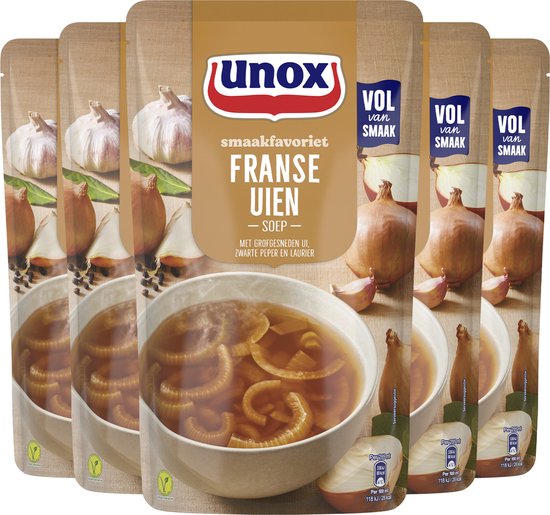 Unox Smaakfavoriet Soep In Zak - Franse Uiensoep - 5 x 570 ml - Voordeelverpakking | bol