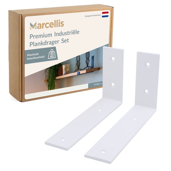 Marcellis - 2x Industriële plankdrager - Voor plank 25 tot 30cm ...