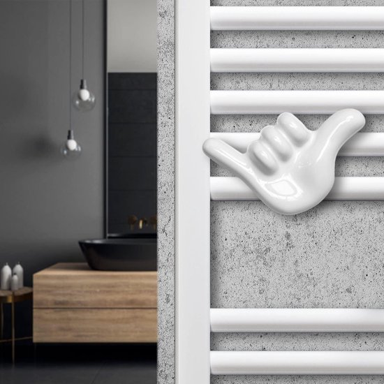 Handdoekrek Radiator Keramische witte hanger - handdoekverwarmer ...