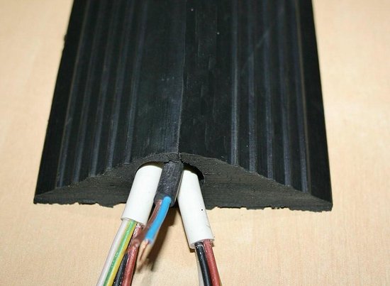 Rubber Floor Cable Wire Cover Protector - Heavy Duty Black Safety ...