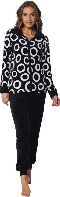 Rebelle Huispak Dames Fleece - Turquoise - Warm Vrouwen pyjama pak - 40 ...