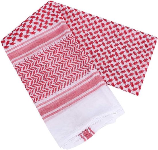 Red Plaid Head Scarf - Arabic Keffiyeh for Men - Muslim Traditional ...
