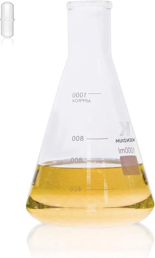 Set - Erlenmeyer Kolf - Magnetische Roerstaaf - 1000 ml ...