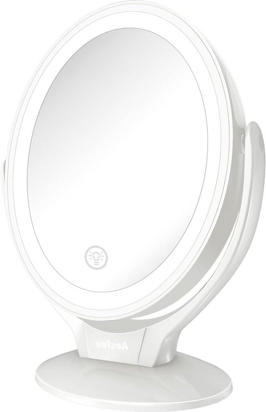 Lighted Makeup Mirror Rechargeable 1X/7x Magnification Double Sided ...