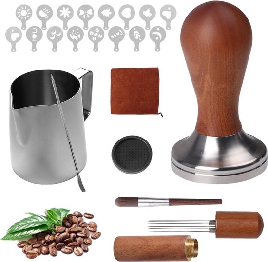 Koffie Stamper Set 51mm Espresso Accessoires Roestvrij Staal - Barista ...