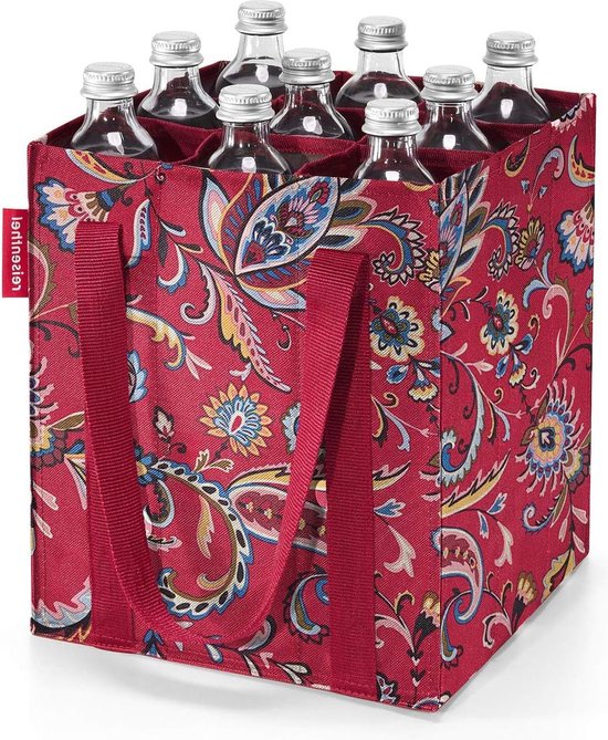 Flessentas met Paisley Ruby-patroon - 9 vakken - 1 liter flessen ...
