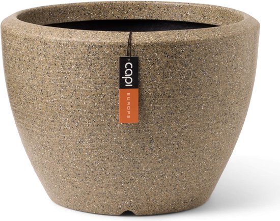 Capi Europe - Pot de fleurs boule Arc Granite - 75x60 - Taupe chaud ...