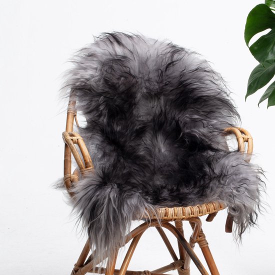 SHEEPY® | Schapenvacht | Foss (Grijs Zwart) XL (110-115cm) - Sheepy.cc | bol