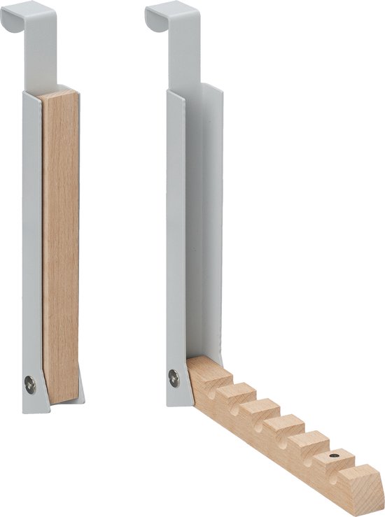 deurhaak set van 2 - inklapbaar - voor 6 kleerhangers - deurdiktes tot ...