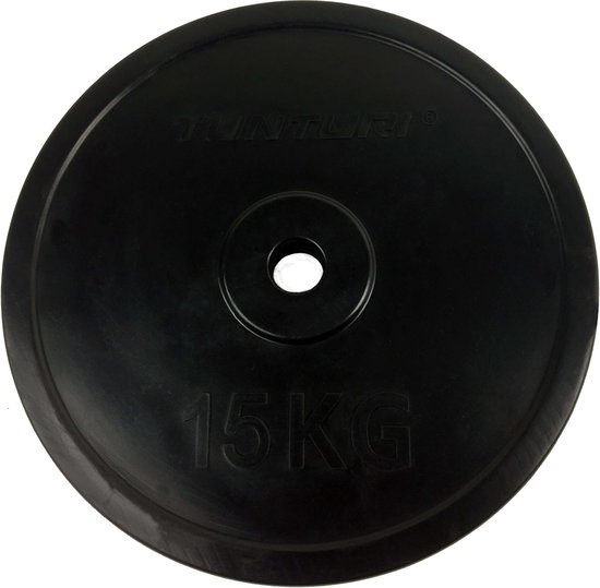 Tunturi Halterschijf - Halter gewichten - 1x 15 kg - 30mm - Rubber ...
