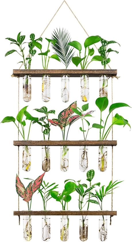 Plantenbak - Bak voor planten 3 tier grote bloemenvazen muur opknoping ...