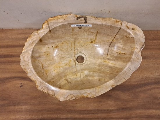 Waskom van versteend hout - 50x35x15cm - FL22704 | bol