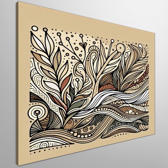 Line art mos schilderij | Mozaïek van lijnen en natuur: een grenzeloos ...