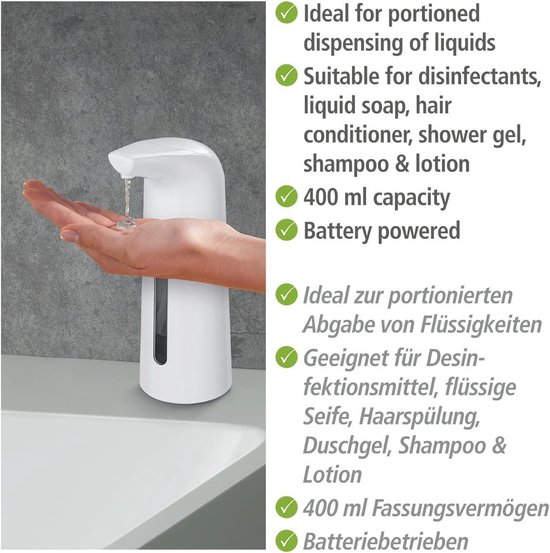 Infrared Automatic Soap and Disinfectant Dispenser - White, Contactless ...