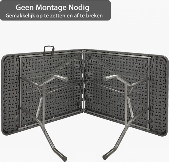 Vouwtafel voor Buiten - Opvouwbare Tuintafel - Picknicktafel met Handig ...